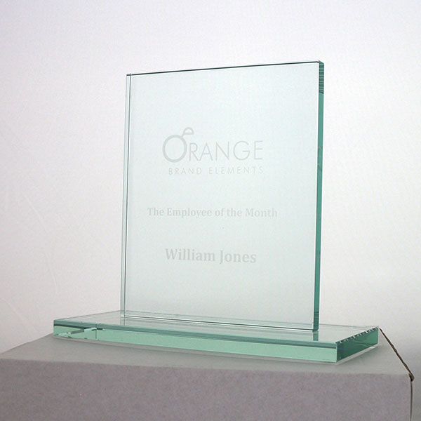 15 x 12.5cm Jade Glass Rectangle Award – Engraved – Get Yourself Noticed